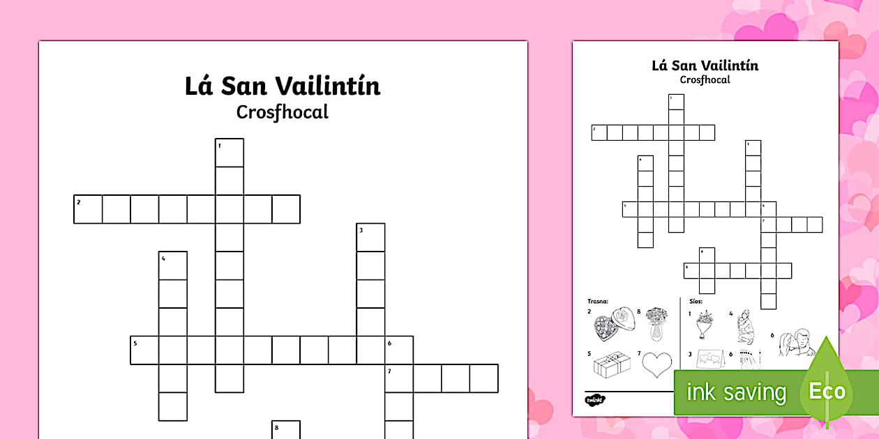 Valentine's Day Crossword (teacher made) - Twinkl