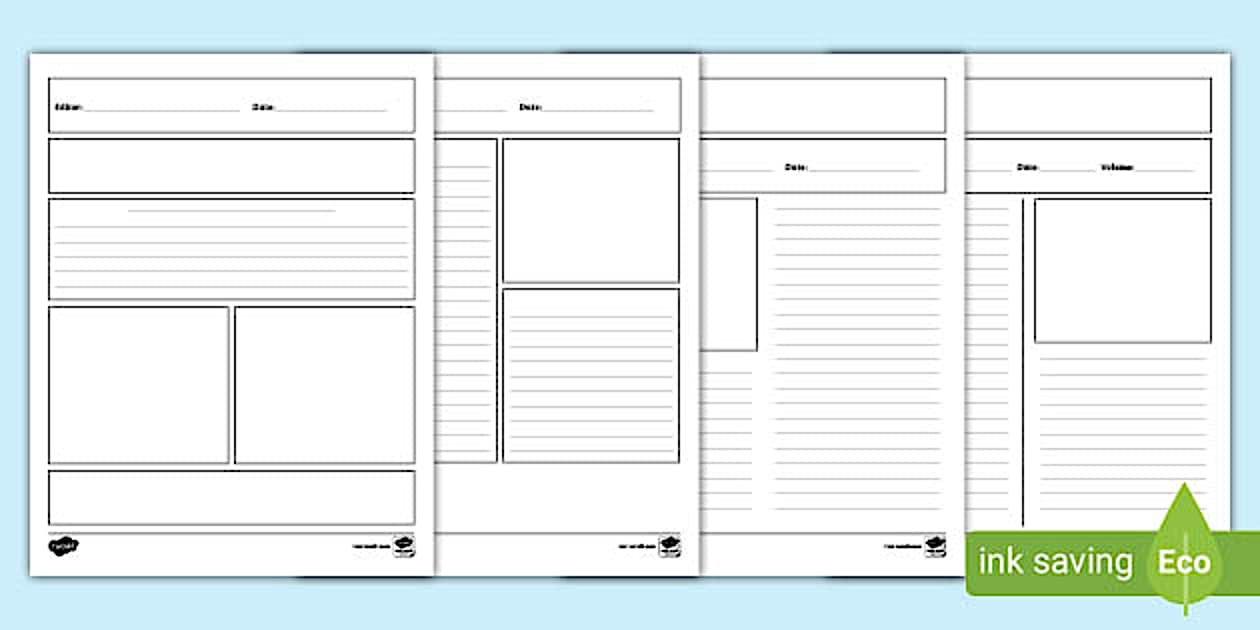 Editable Blank Magazine Article Templates (teacher made)