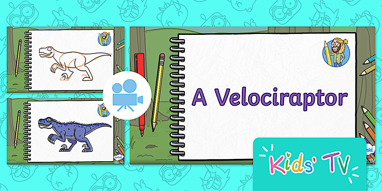 How to Draw a Velociraptor | Twinkl Kid's TV (teacher made)