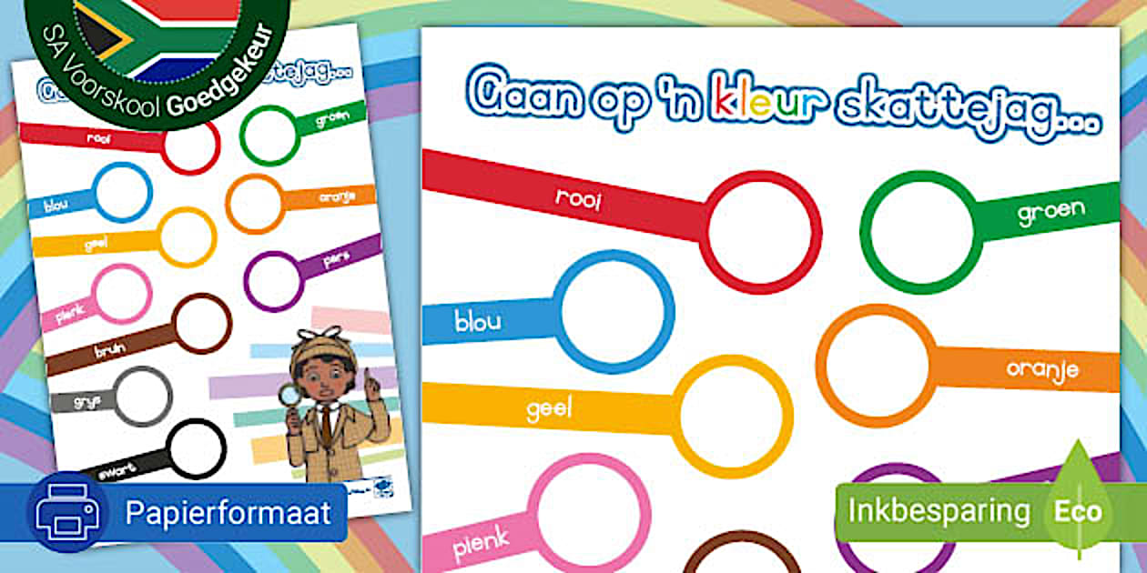 Kleure Skattejag Aktiwiteitbladsy (teacher made) - Twinkl