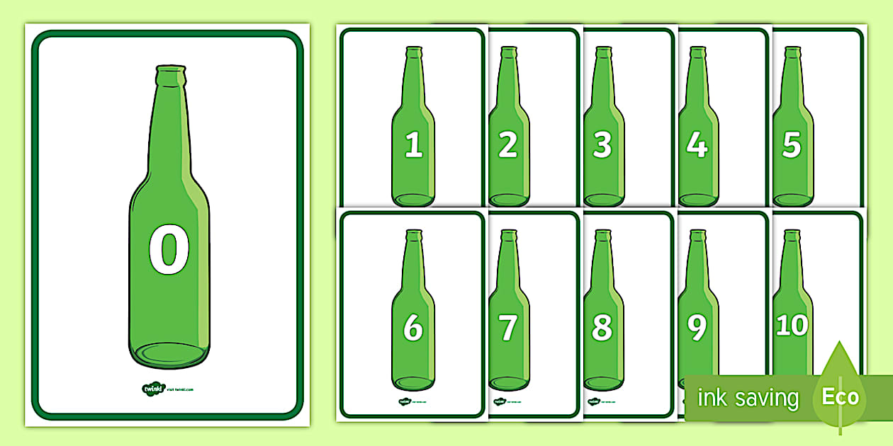 Editable 10 Green Bottles Display Posters (teacher made)