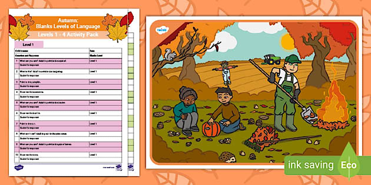 Autumn: Blanks Levels of Language Levels 1 - 4 Activity Pack