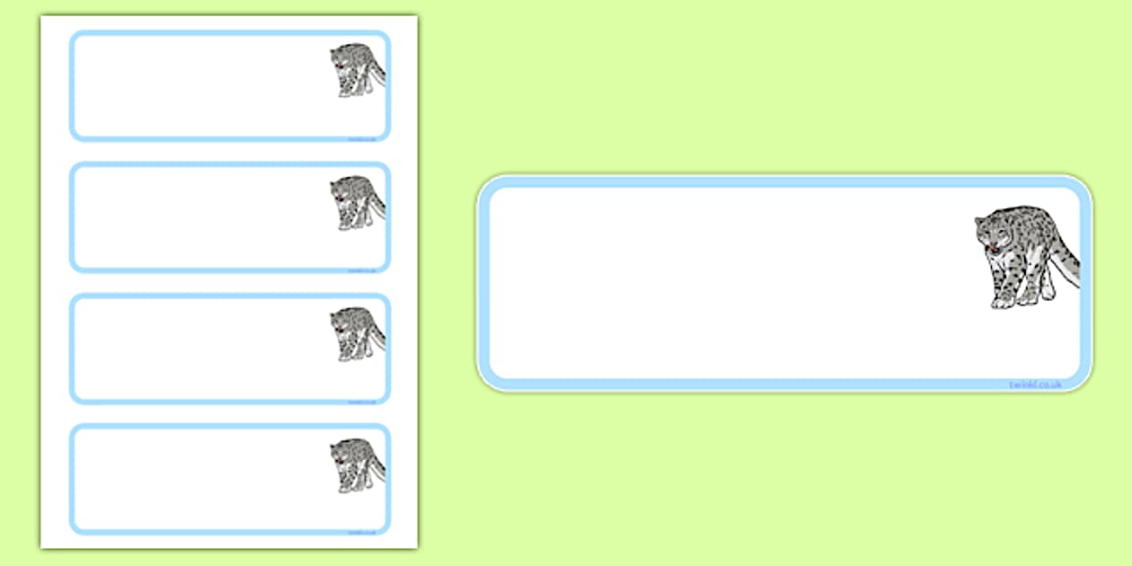 Snow Leopard Themed Editable Draw Peg Name Labels - Twinkl