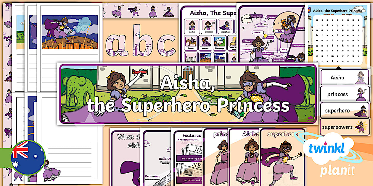 Year 2 Aisha, the Superhero Princess Display Pack - Twinkl