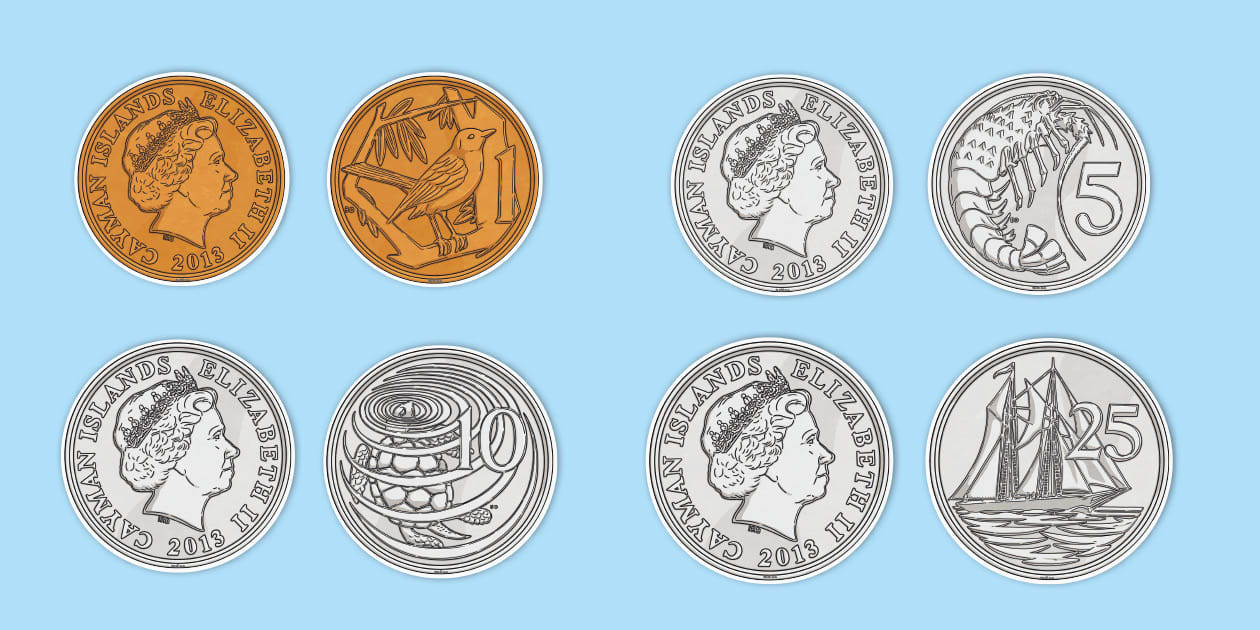 Cayman Islands A4 Coin Cut Outs