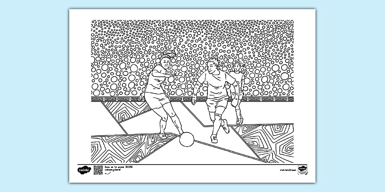 KS2 Women's World Cup Football Mindfulness Colouring Page