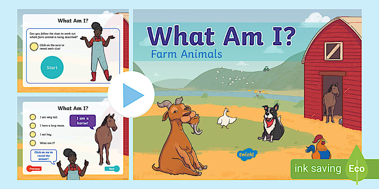 What Am I? Guess the Farm Animal PowerPoint - Twinkl