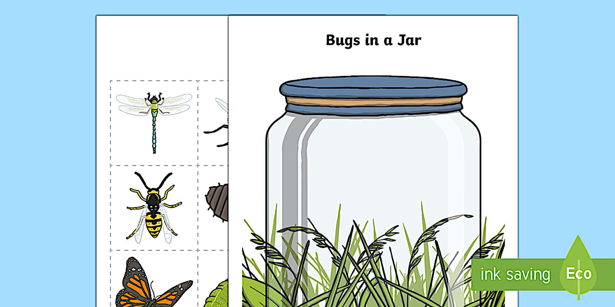 Black and White Bugs in a Jar Counting Activity - Twinkl