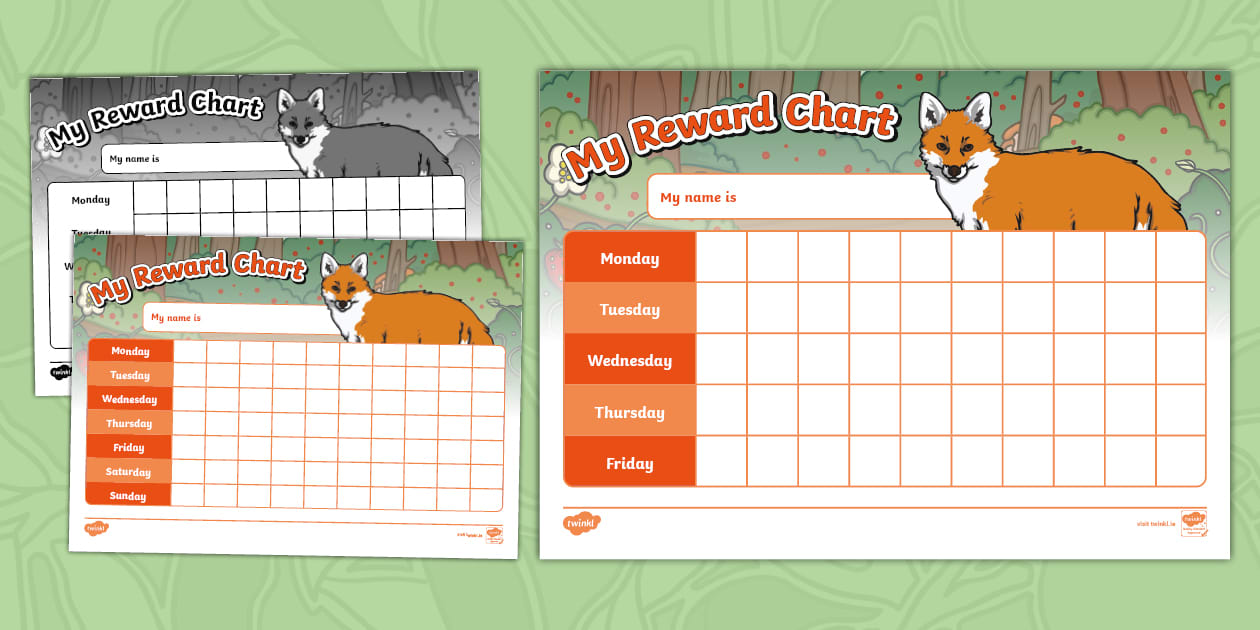 Red Fox Reward Chart - Twinkl Behaviour