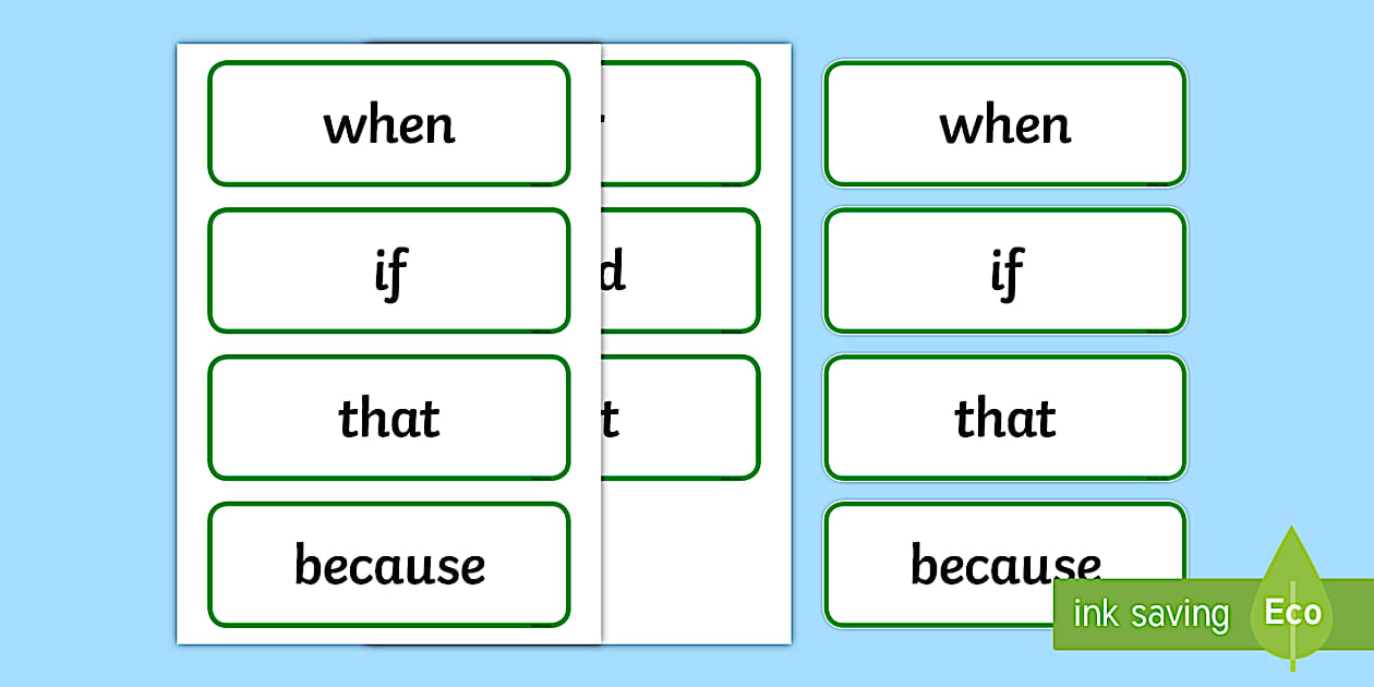Conjunction Word Cards (teacher made) - Twinkl