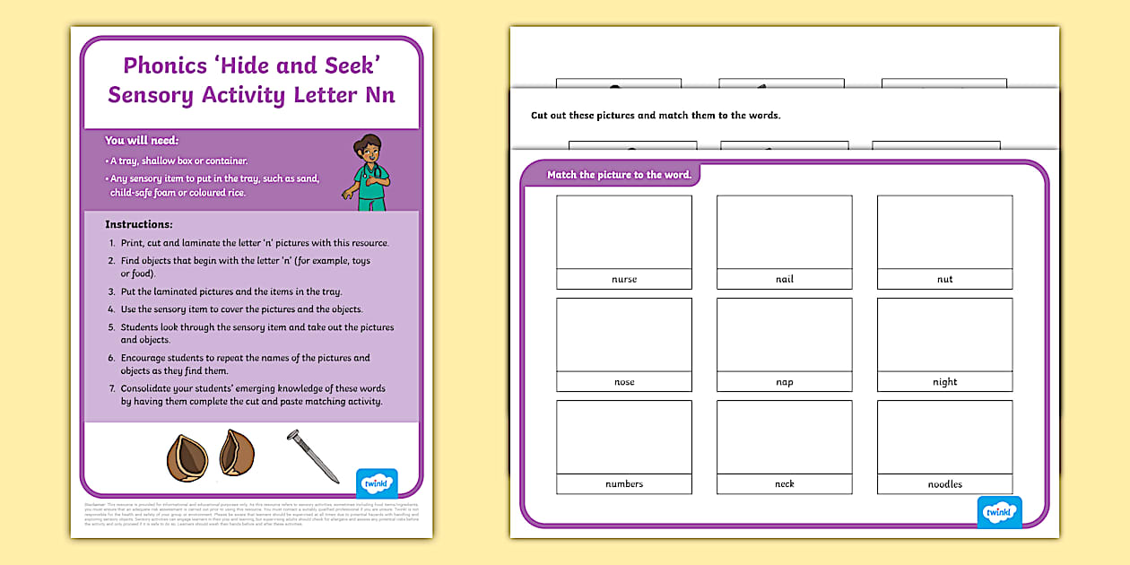 Phonics 'Hide and Seek' Sensory Activity - Letter Nn