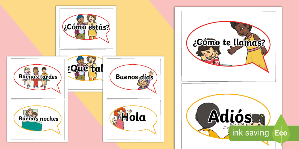 Spanish Greetings and Questions Display Cards (teacher made)