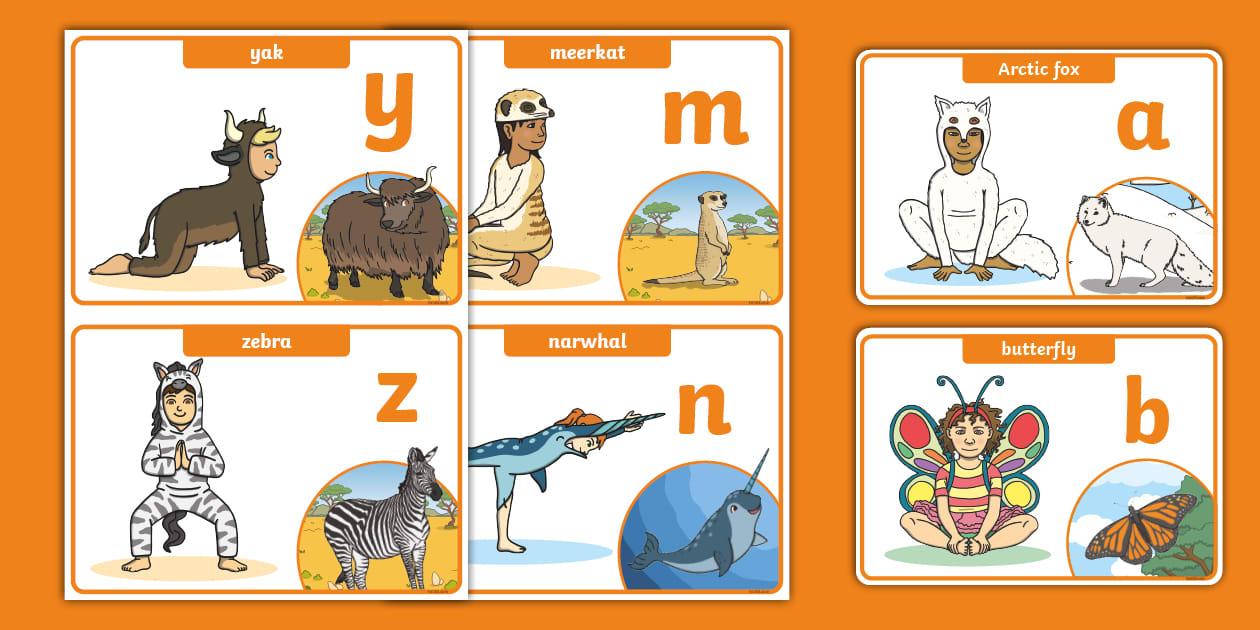 Yoga Alphabet Letters | Alphabet Yoga Cards | Twinkl EYFS