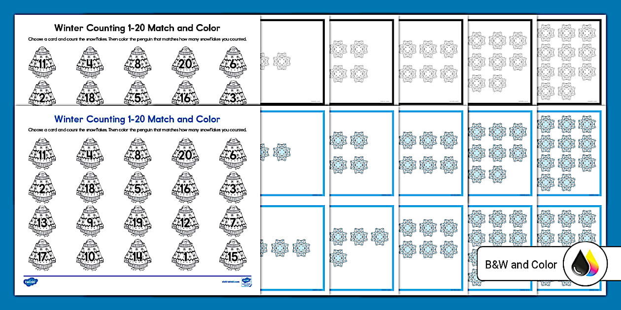 Winter Count and Color | Winter Worksheet | Twinkl USA