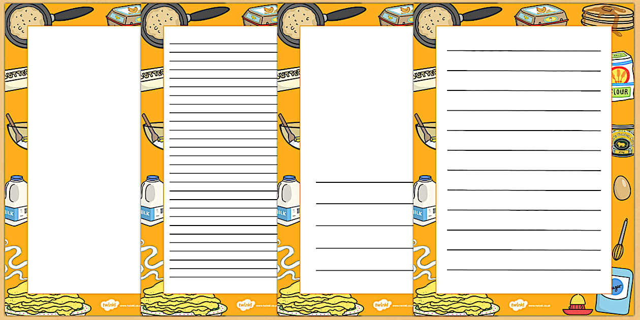 Editable Pancake Day Decorative Page Border (teacher made)