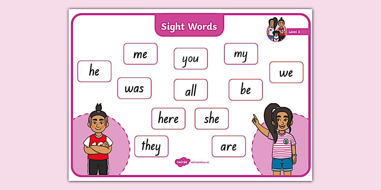 Twinkl Phonics Level 3 Sight Words Mat