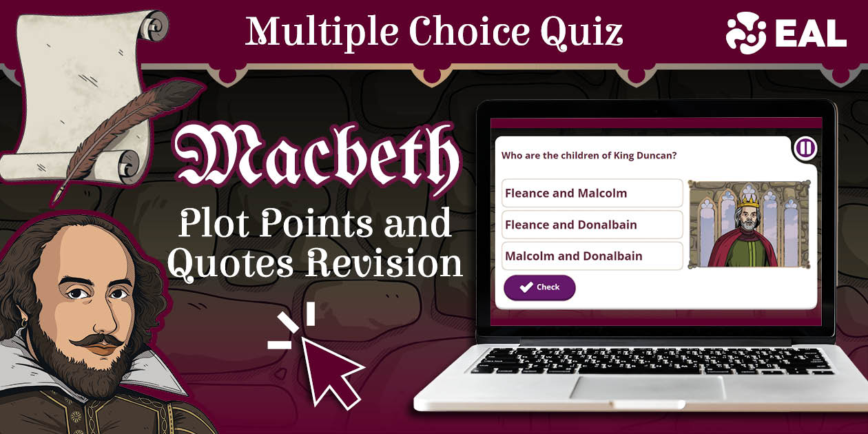 Macbeth Plot Points/Quotes Quiz for Learners of EAL