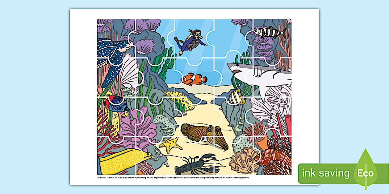 Ocean Habitat Jigsaw Activity, Ocean Habitat Puzzle