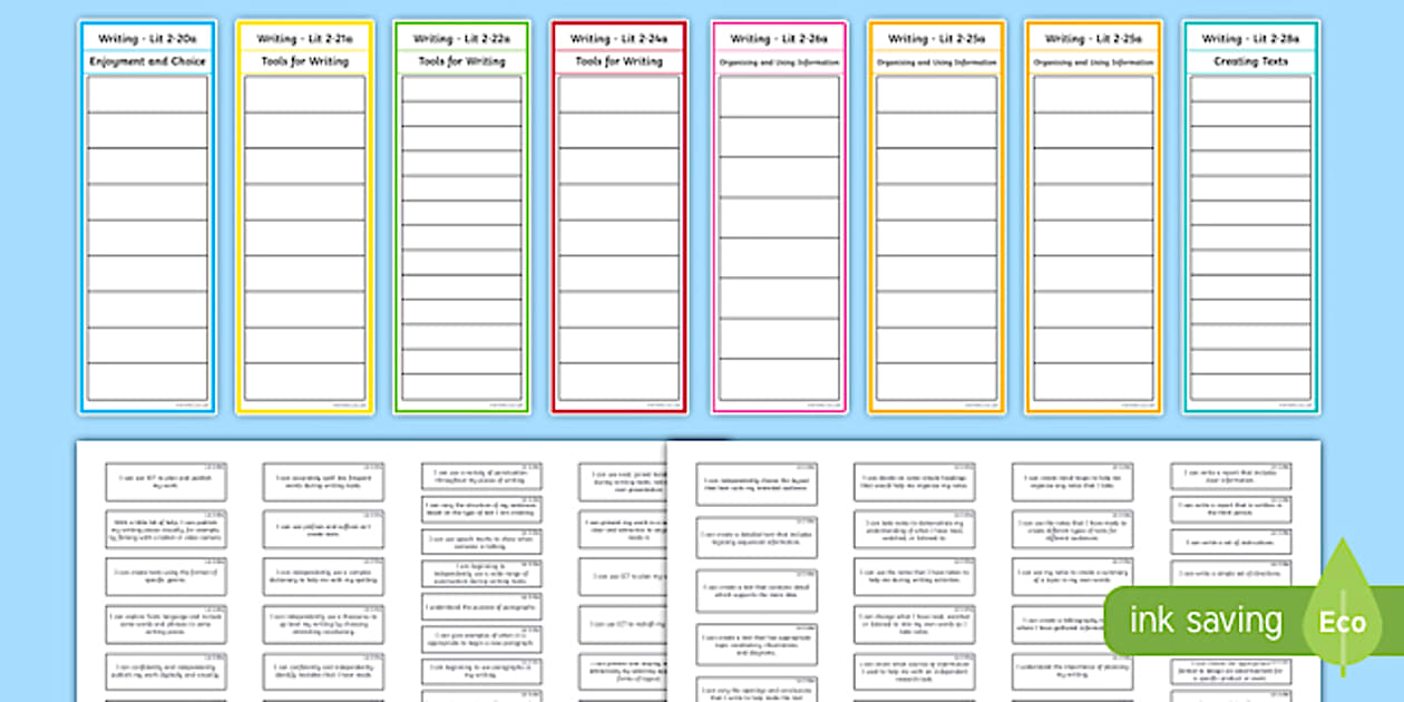 CfE Second Level Writing Assessment Bookmark - Twinkl
