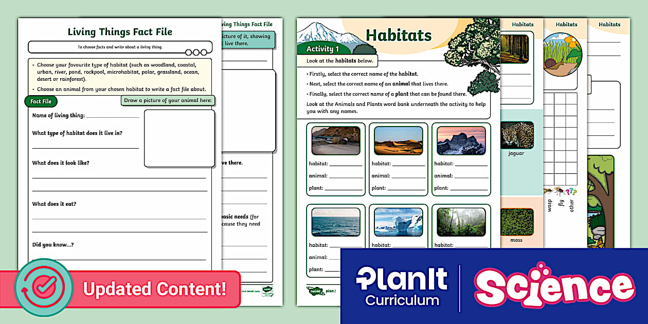 Living Things & Their Habitats: Y2 Home Learning Task