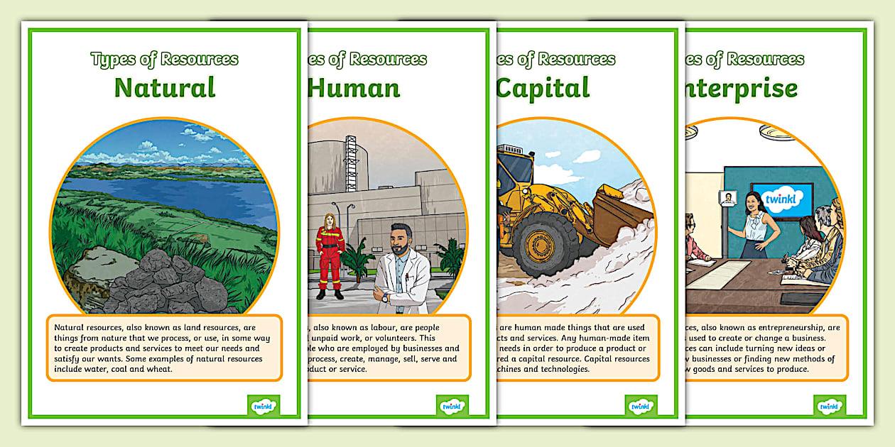 Types of Resources Display Posters (teacher made) - Twinkl