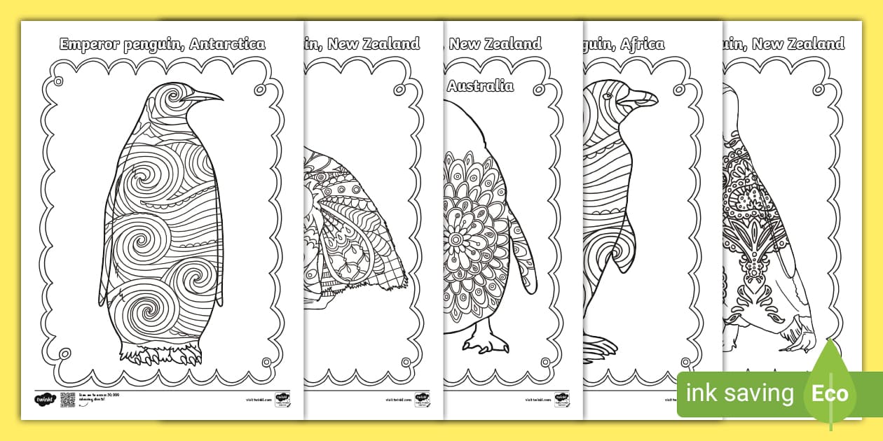 Penguin Mindfulness Colouring - Twinkl - KS1 (teacher made)