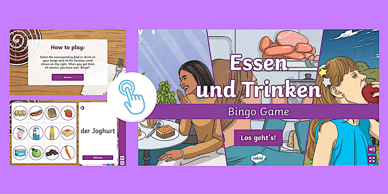 👉 German: Food and Drink Interactive Bingo Game