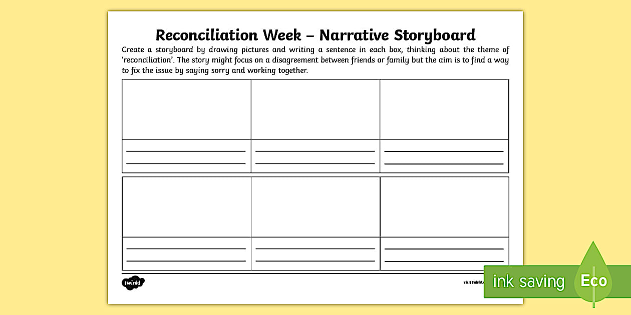National Reconciliation Week Storyboard Writing Worksheet / Worksheet