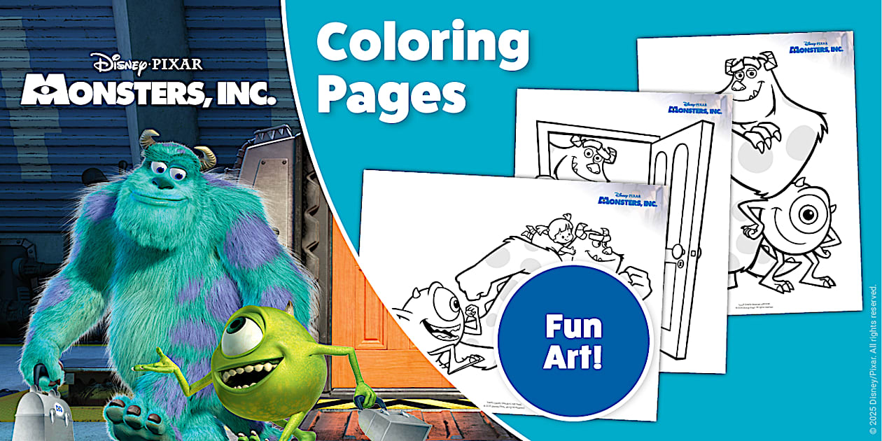 Monsters, Inc.: Mike and Sulley Coloring Pages