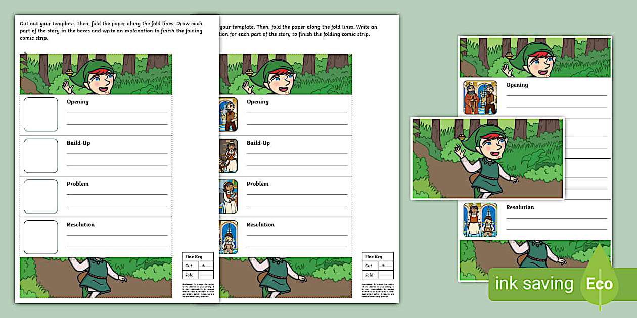 Rumpelstiltskin Folding Comic Strip Template (Teacher-Made)