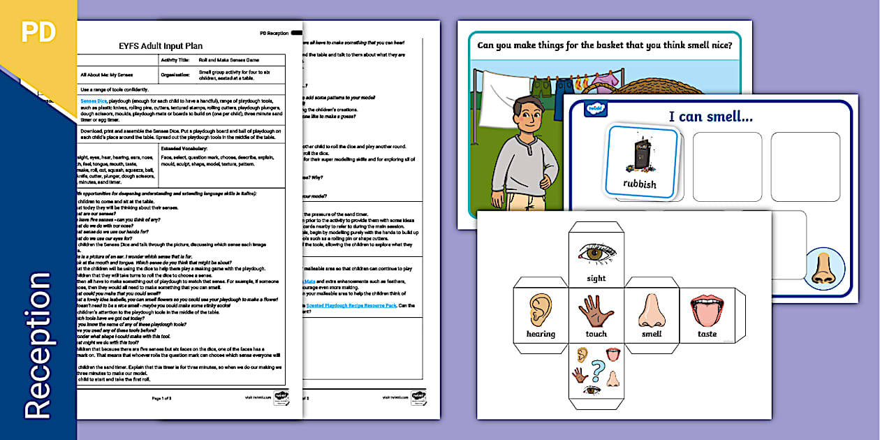 EYFS Roll & Make Senses Game Adult Input Plan& Resource Pack