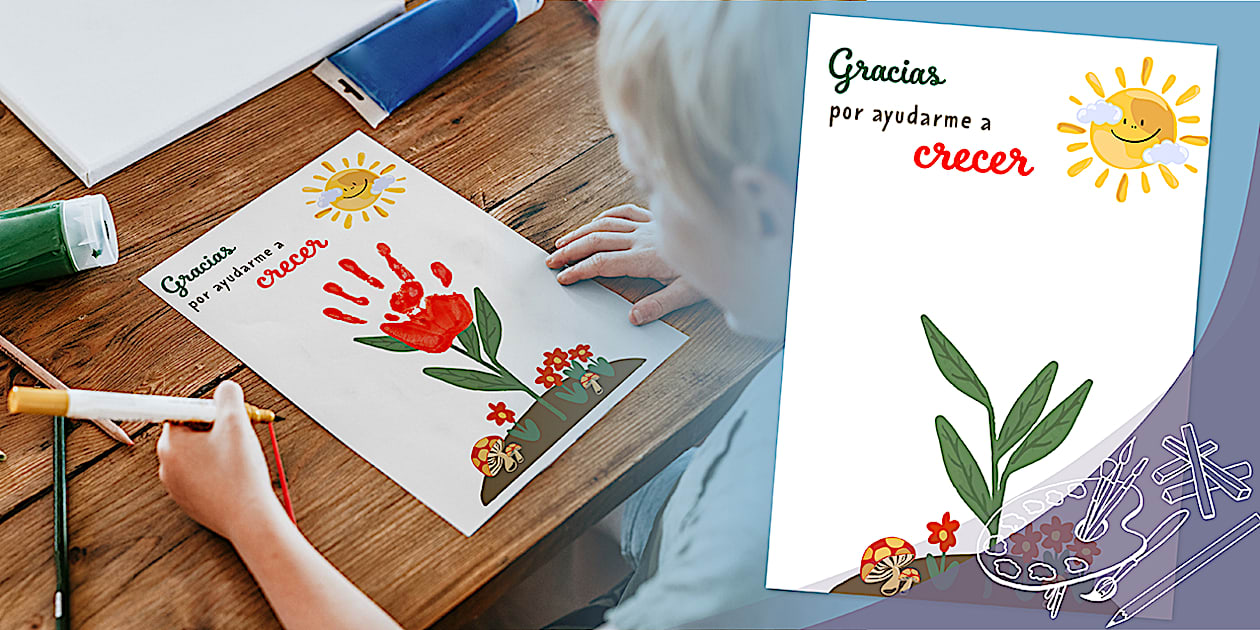 Póster: Gracias por ayudarme a crecer (teacher made)