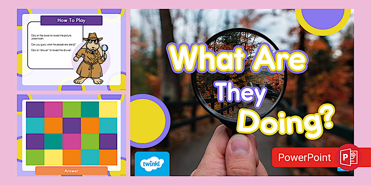 What Are They Doing? Reveal the Picture PowerPoint for K-2nd Grade