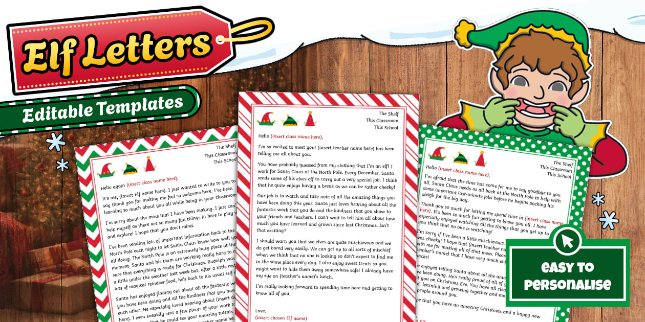 Elf Christmas Eve Hello/ Elf Christmas Eve Goodbye Letter