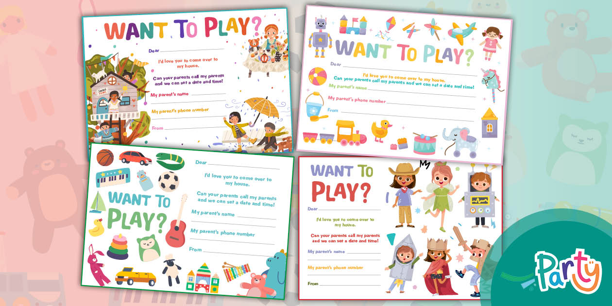 Play Date Invites - Twinkl