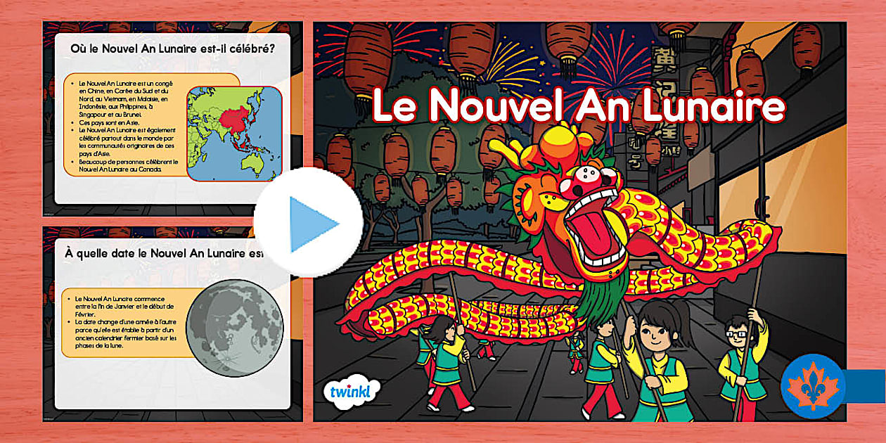 Canada Lunar New Year Presentation Primary French - Twinkl