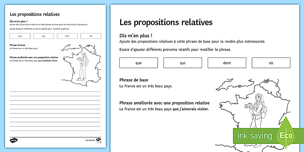 French Relative Pronouns Exercises PDF - Beyond Resources