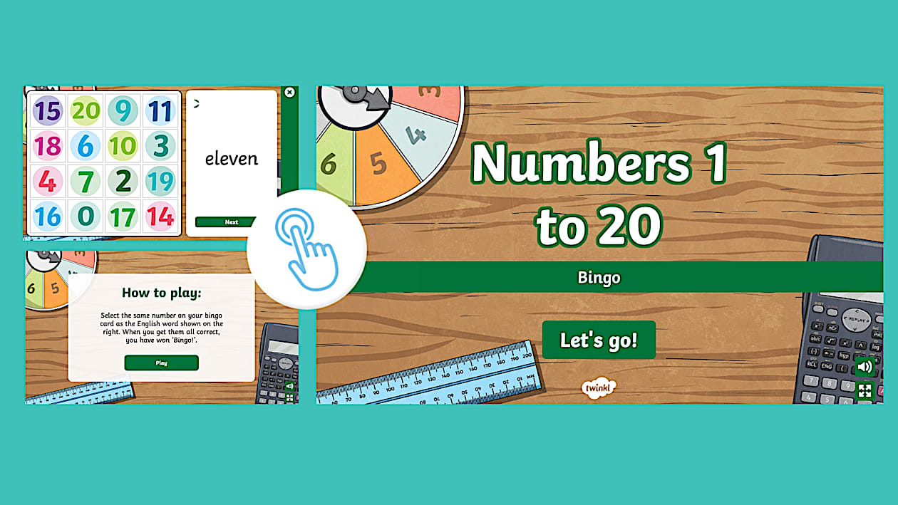 英語で数えよう！ビンゴゲーム English Numbers 0-20 Interactive Game｜Twinkl