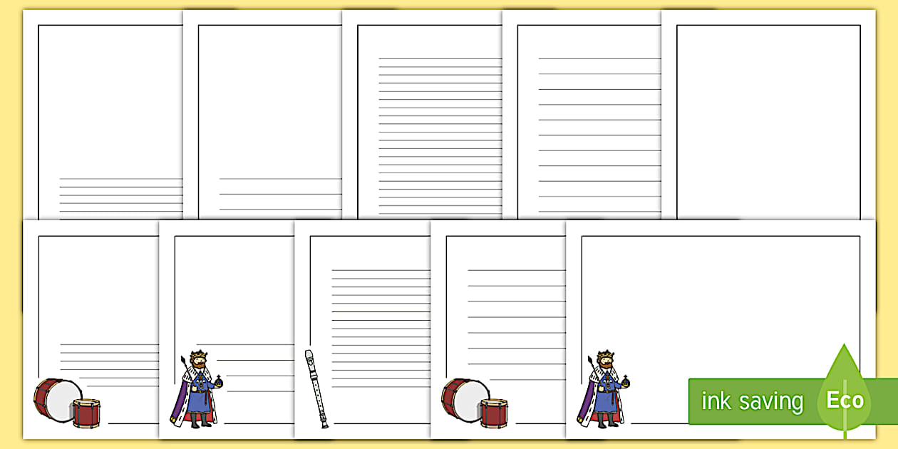 Black and White Old King Cole Page Border Pack - Twinkl