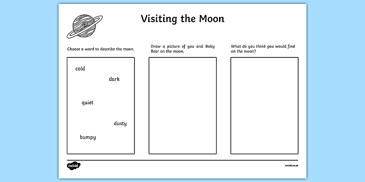 Editable Visiting The Moon Worksheet (teacher made) - Twinkl