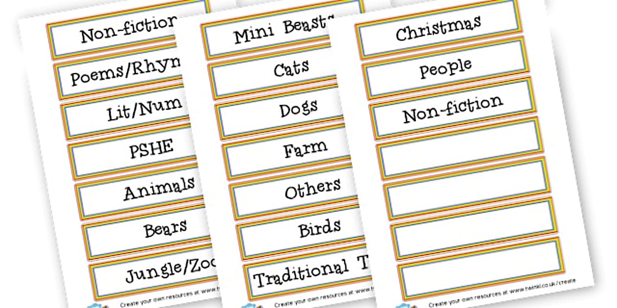 Library Genre Labels — PDF format | Twinkl Resources