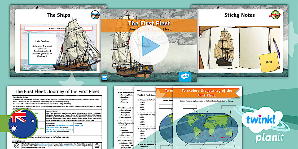 Year 4 Journey of The First Fleet Lesson Pack | History