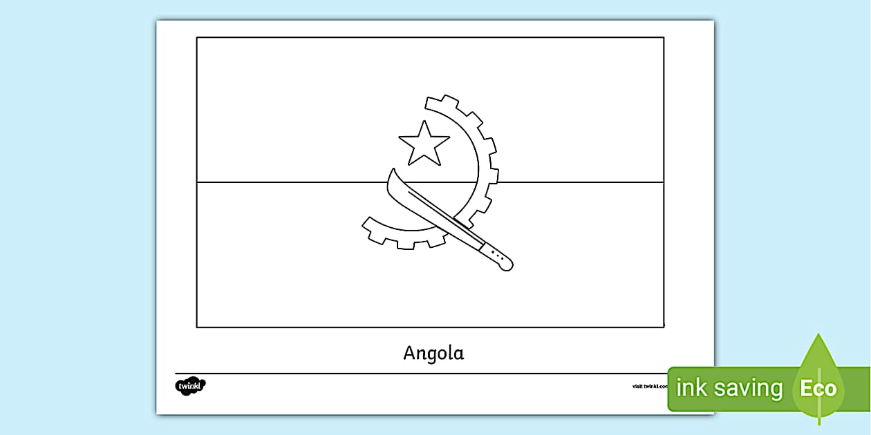 Angola Flag Colouring Sheet | Worksheets | Twinkl - Twinkl