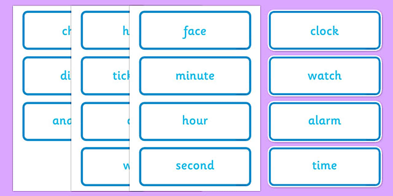 Dyslexic Clock Word Cards (Hecho por educadores) - Twinkl
