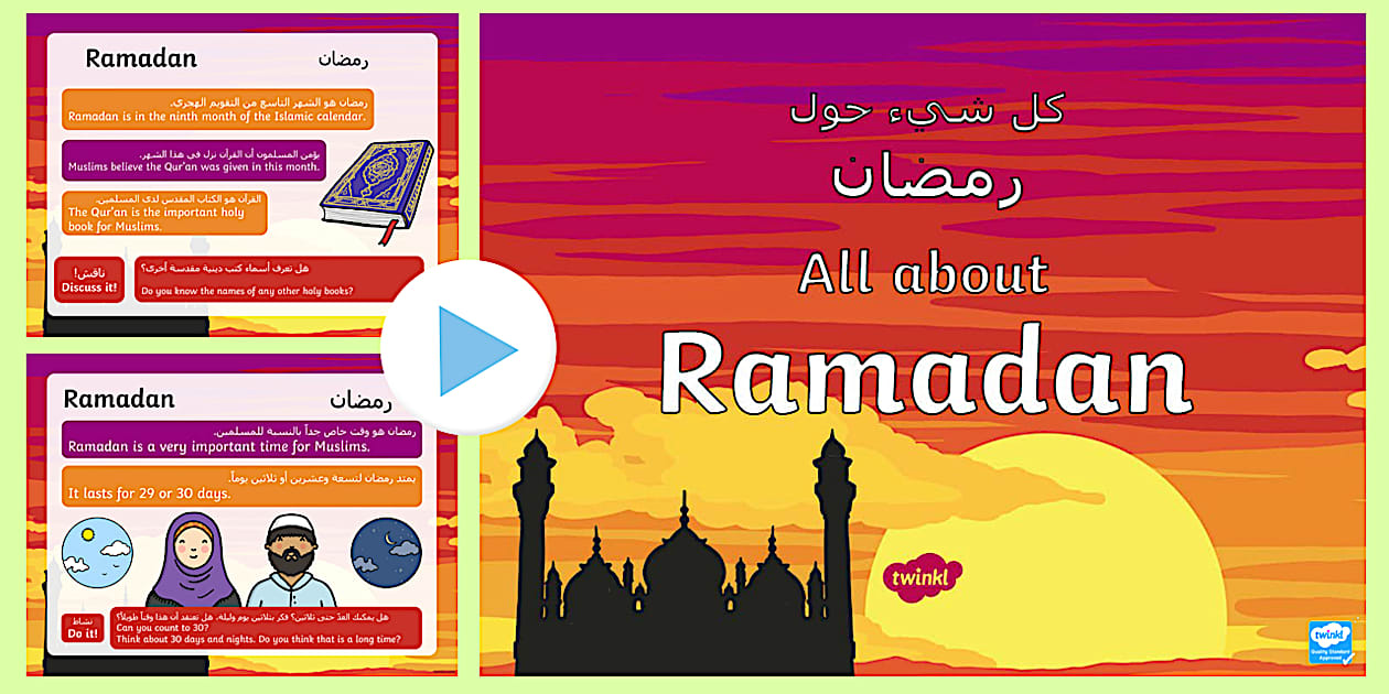 EYFS All About Ramadan PowerPoint - Arabic/English - Twinkl