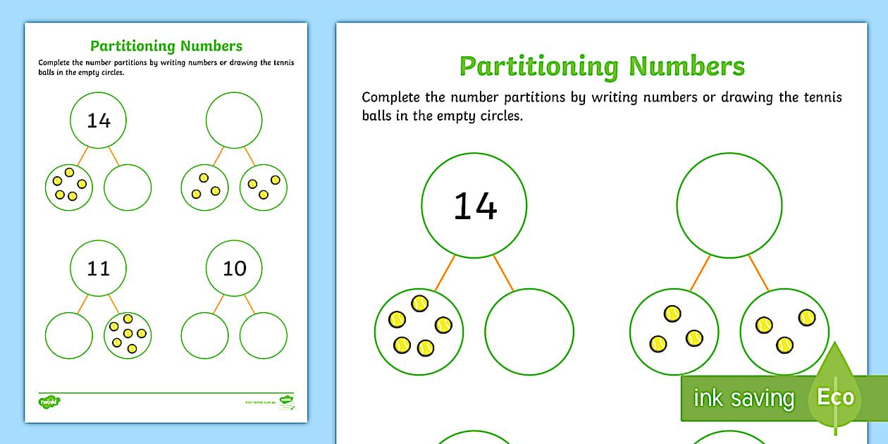 Numbers to 20 Partitioning Model Activity (teacher made)