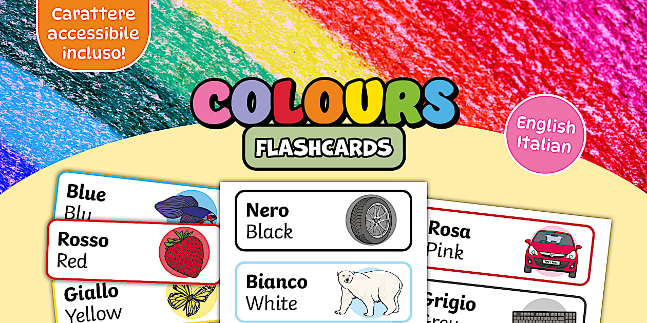 Colours Flashcards English/Italian