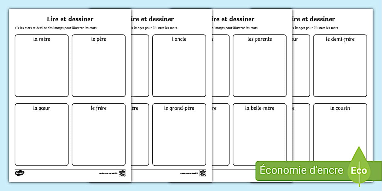 Lire et dessiner les membres de la famille (professor feito)