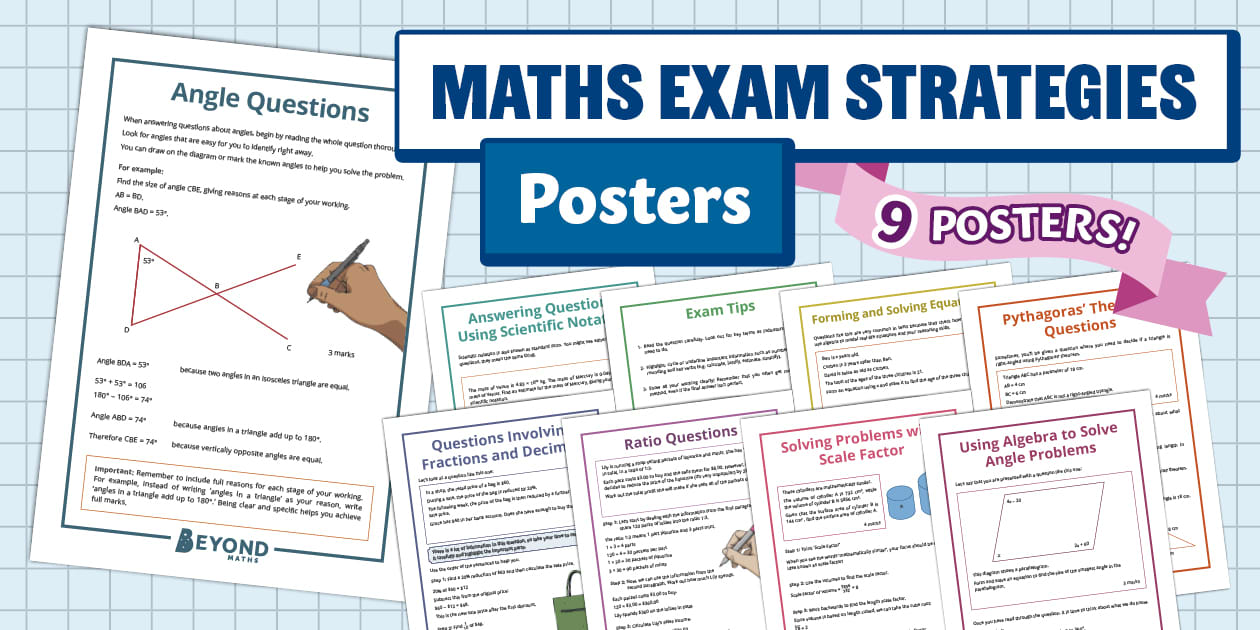 Maths Exam Strategies Posters (teacher made) - Twinkl