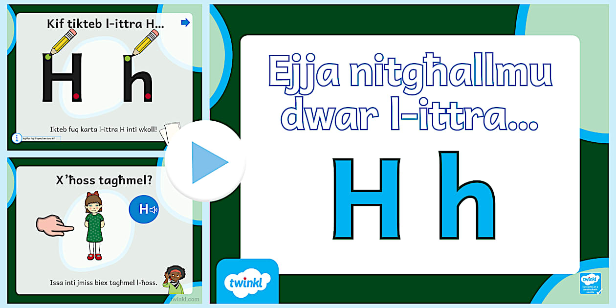 Preżentazzjoni: Ejja Nitgħallmu Dwar l-Ittra H - Twinkl